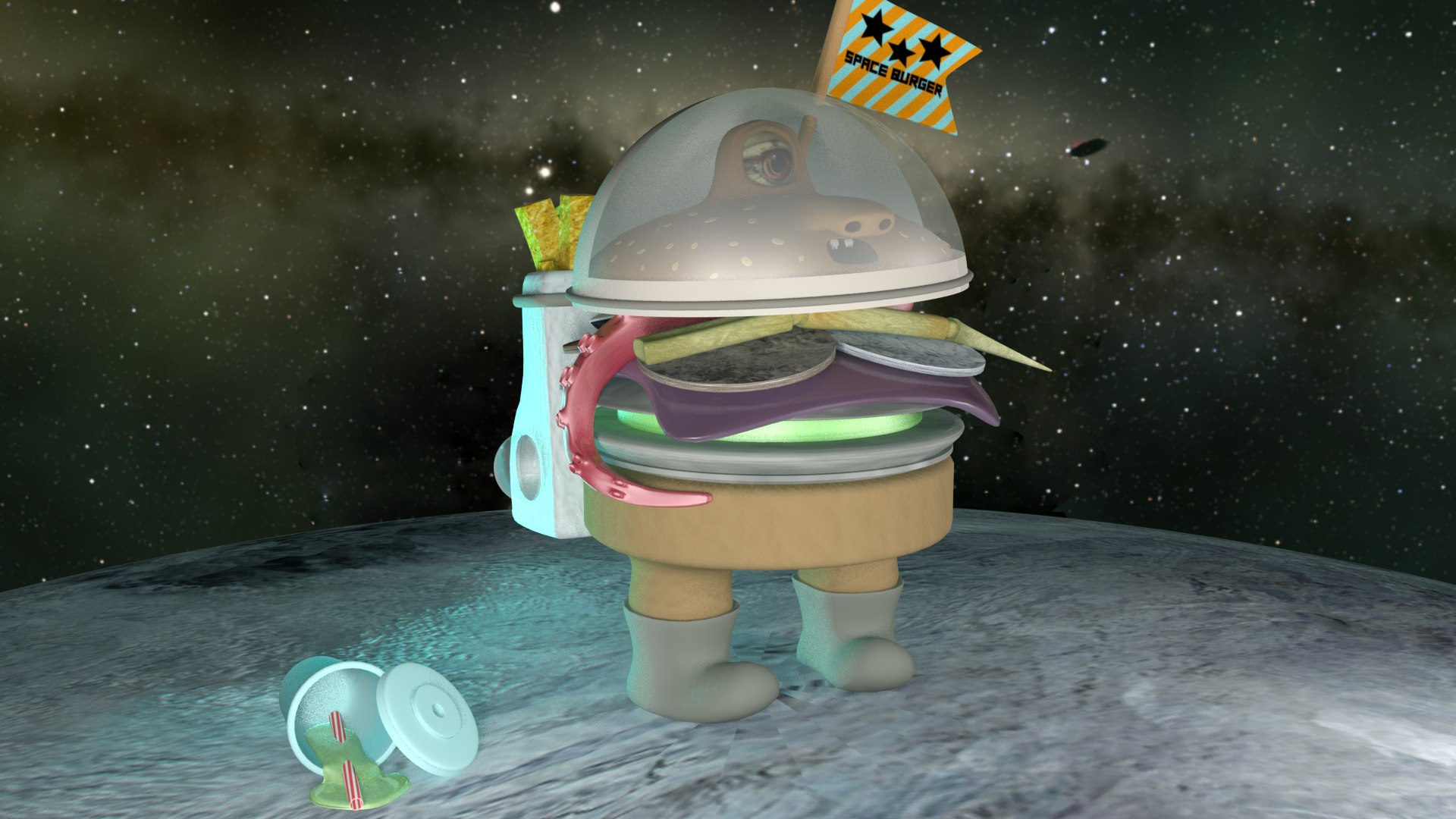 3D space burger model - TurboSquid 1348435