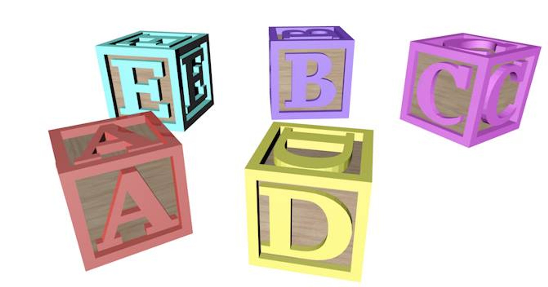 Alphabet Blocks Letters 3d C4d