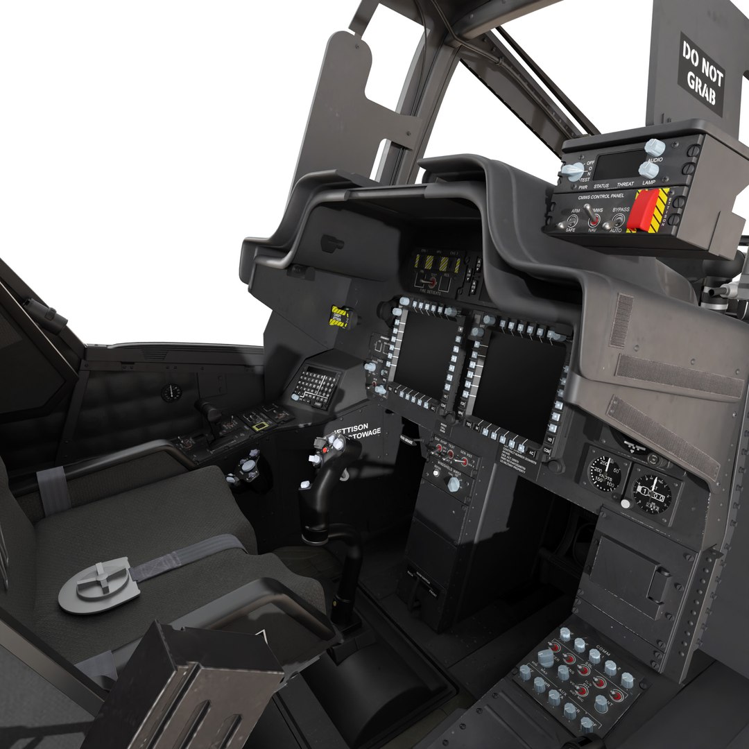 3D Boeing AH-64D Apache Cockpit High Detail Model - TurboSquid 1976731
