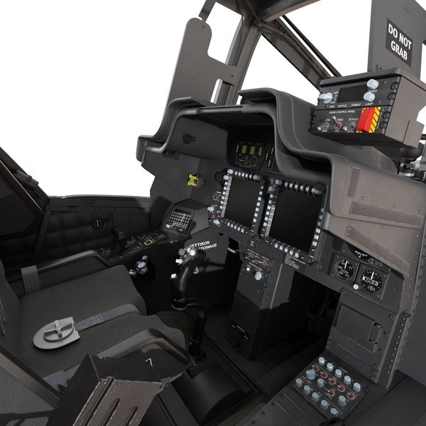 3D Boeing AH-64D Apache Cockpit High Detail model - TurboSquid 1976731