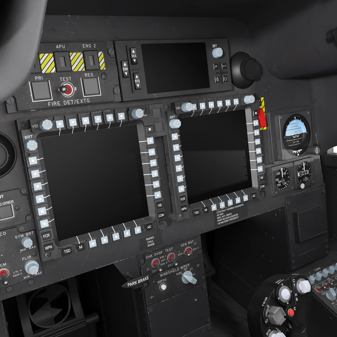 3D Boeing AH-64D Apache Cockpit High Detail Model - TurboSquid 1976731