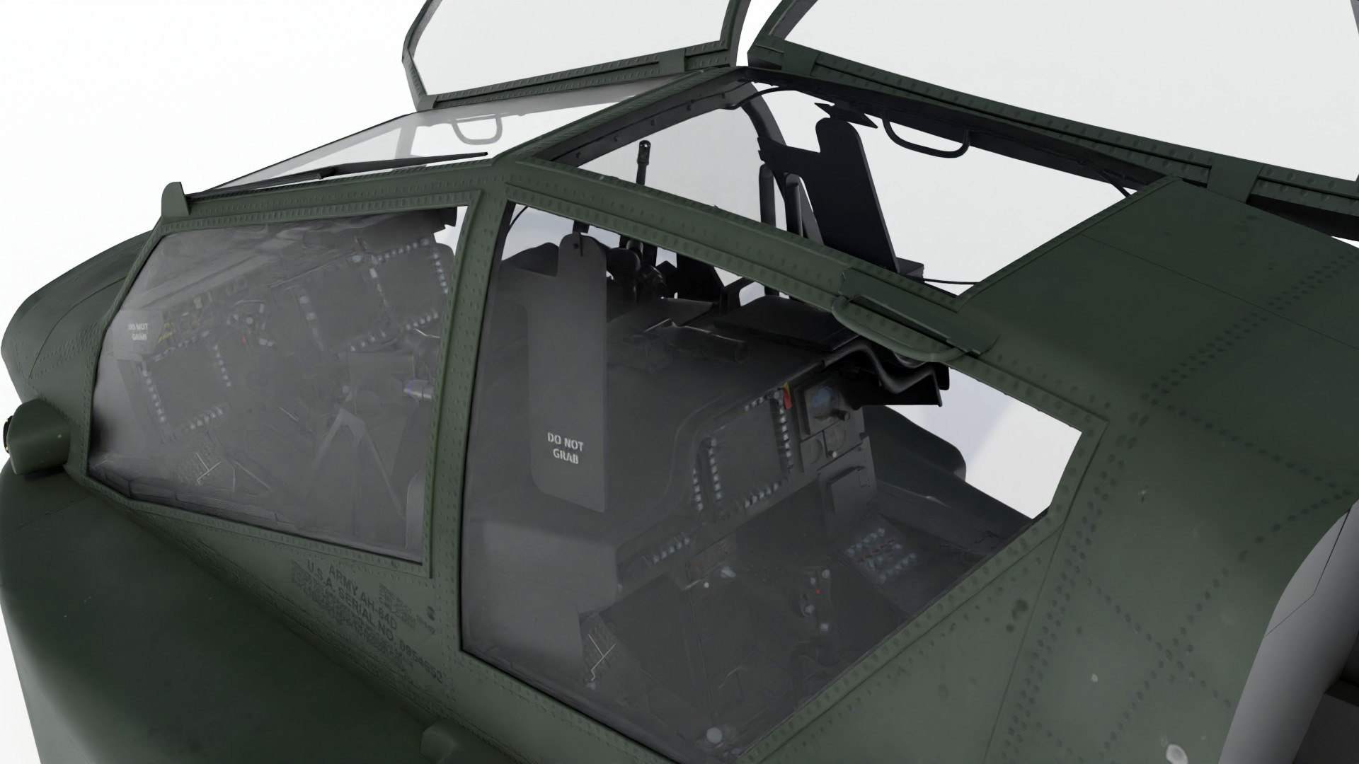 3D Boeing AH-64D Apache Cockpit High Detail Model - TurboSquid 1976731