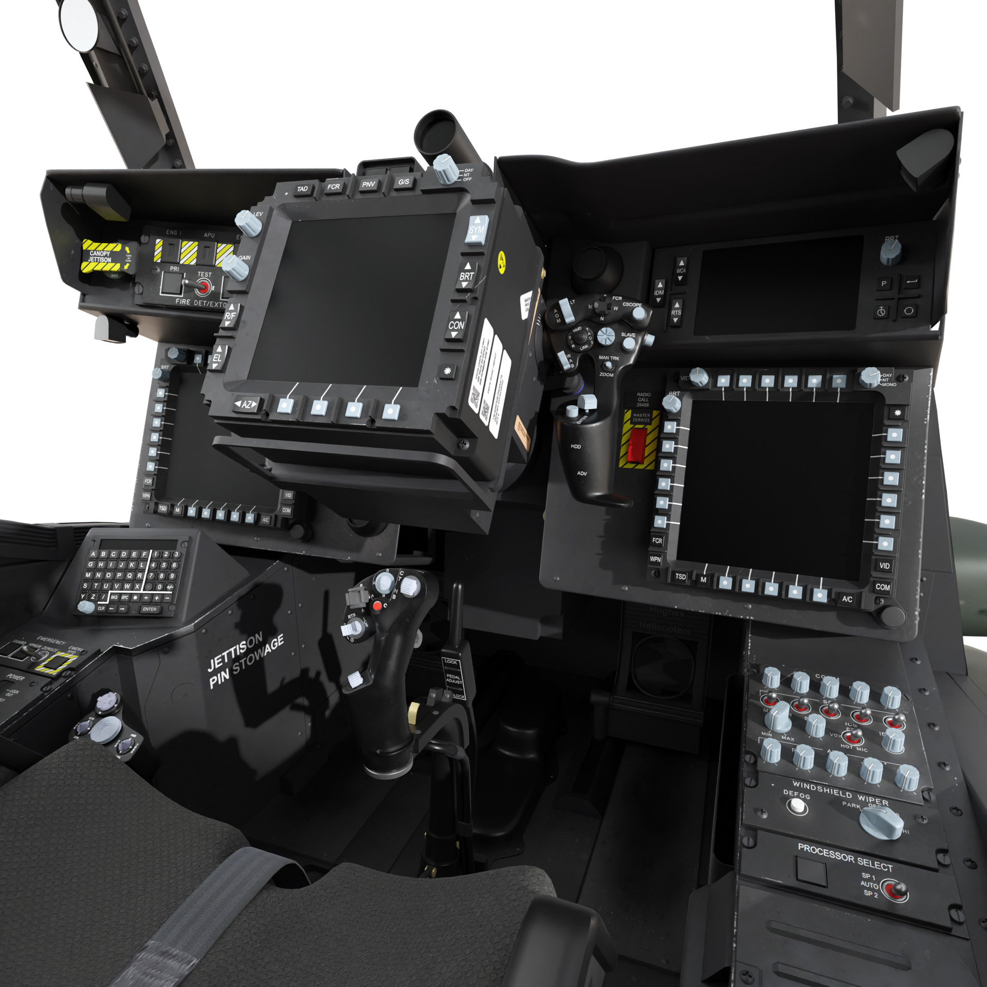 3D Boeing AH-64D Apache Cockpit High Detail model - TurboSquid 1976731