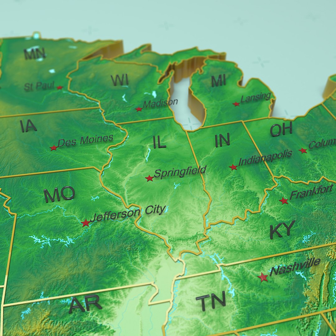 3d model usa states