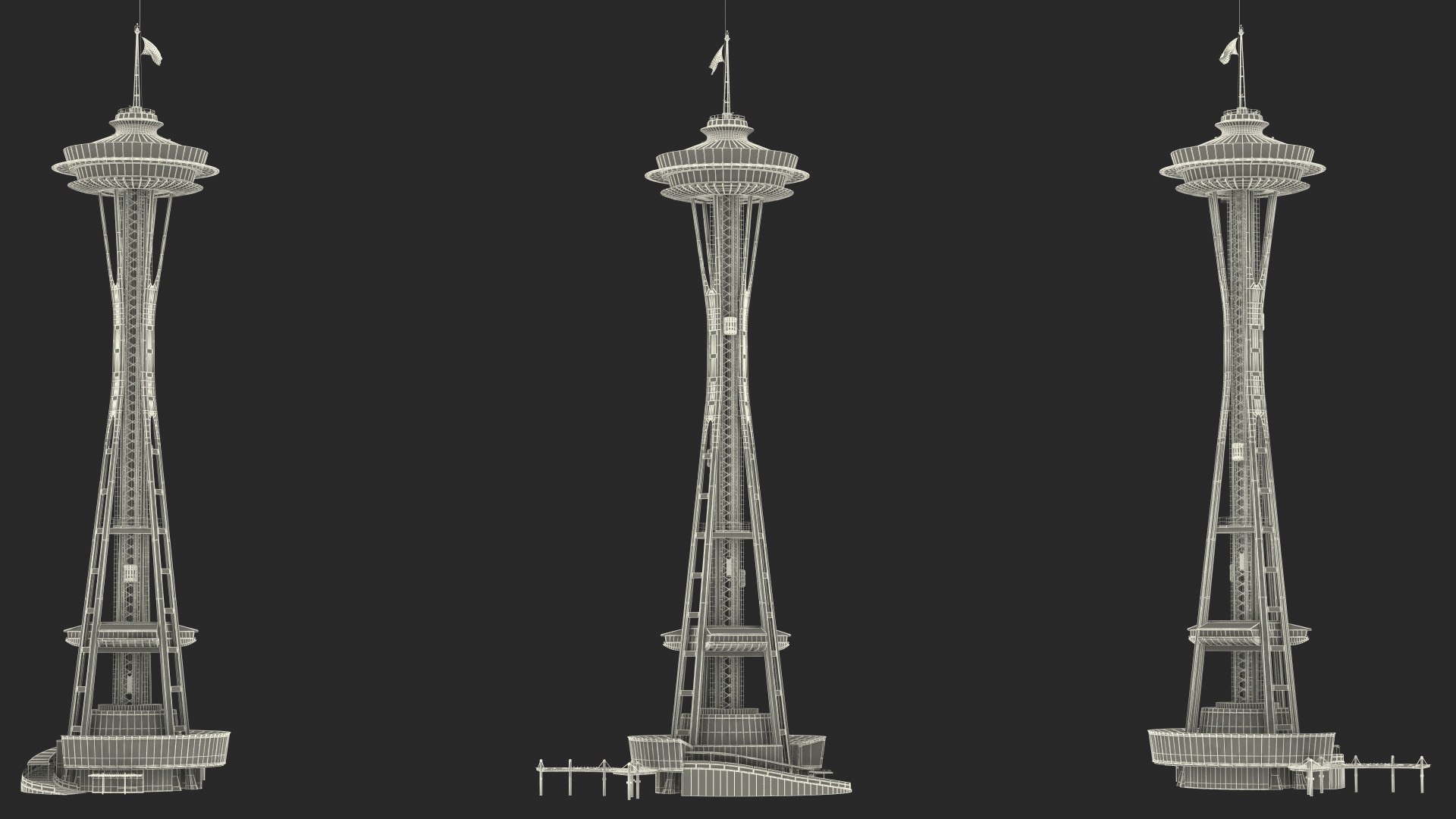 3D Space Needle model - TurboSquid 2040325