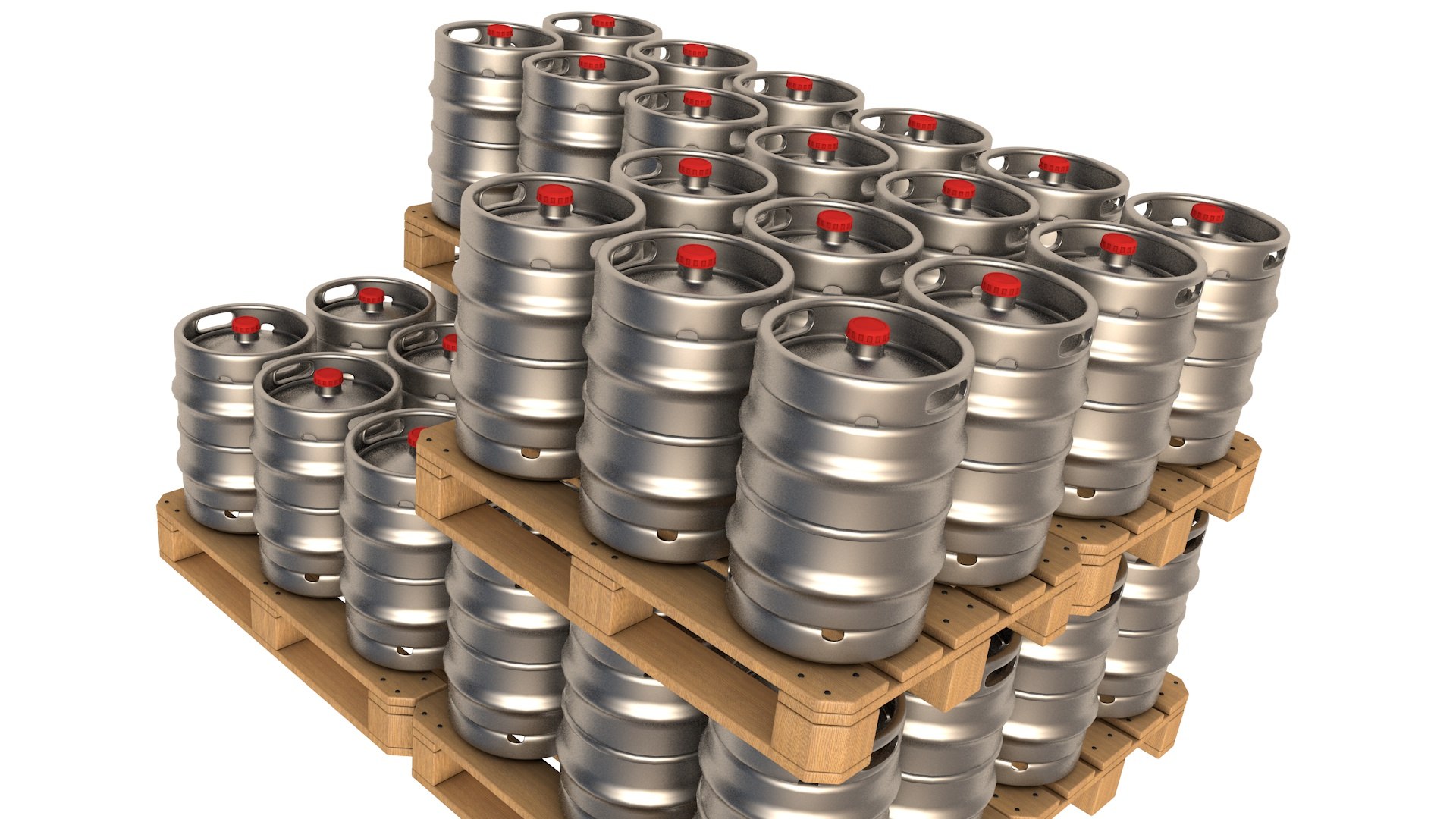 Pallets Of Beer Kegs 3D Model - TurboSquid 2005503