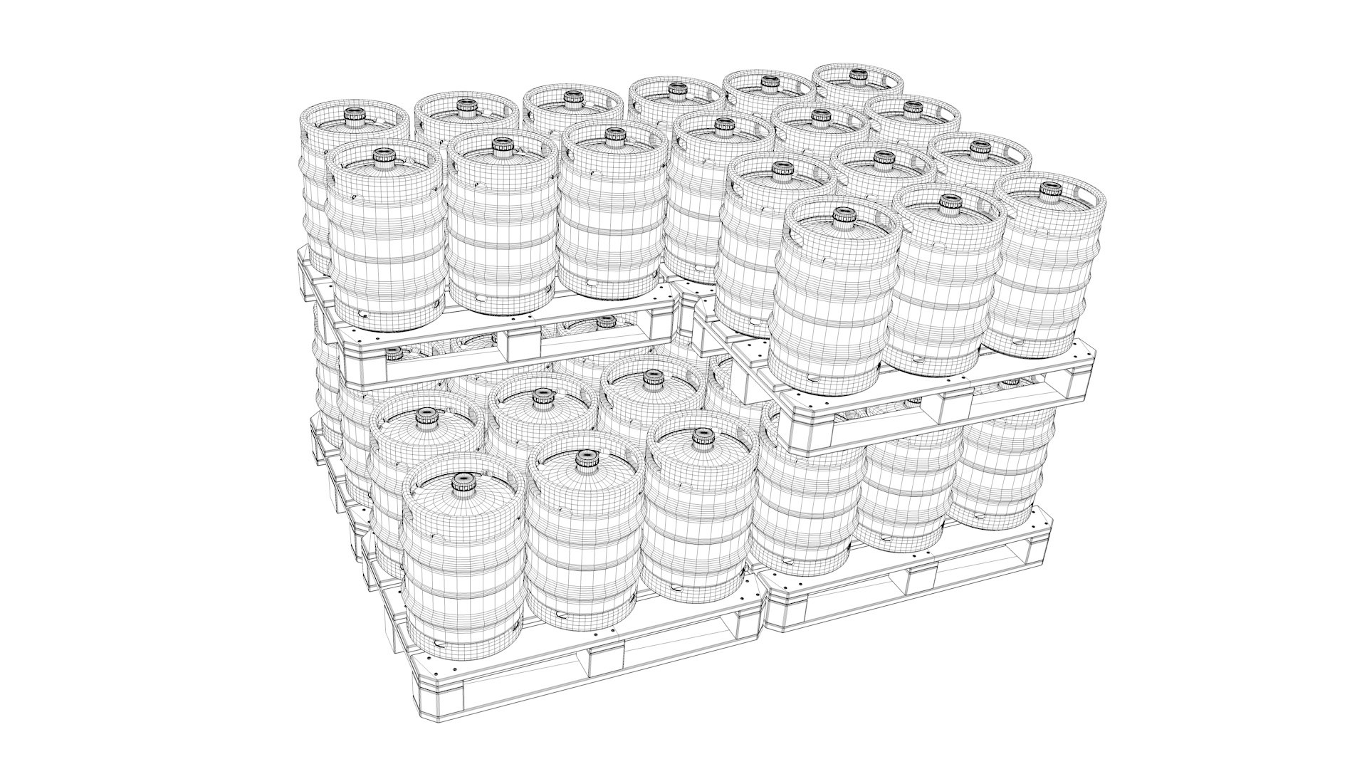 Pallets Of Beer Kegs 3D Model - TurboSquid 2005503