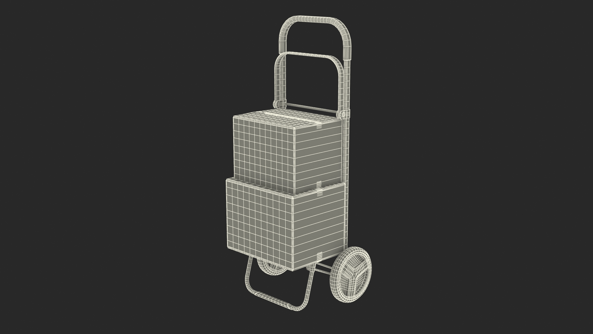 Two Wheel Compact Luggage Cart with Boxes 3D model - TurboSquid 2095459