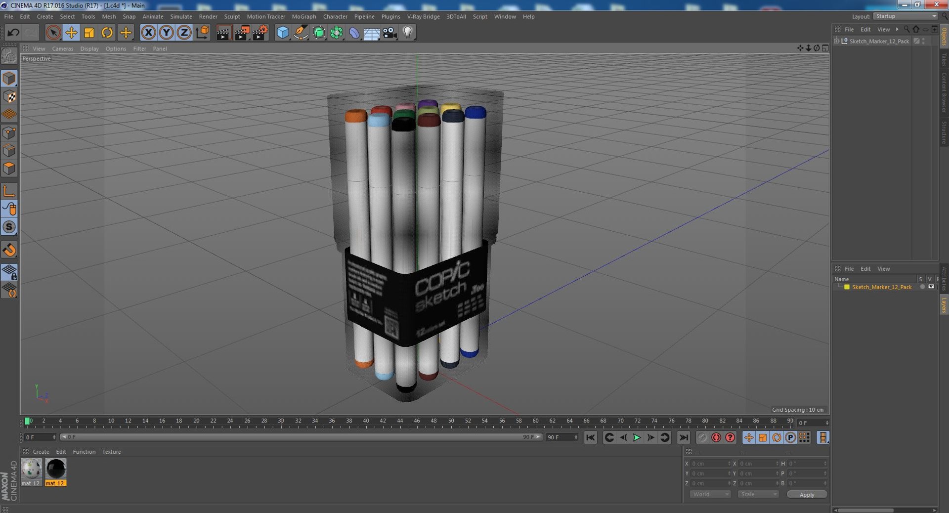 3D model Sketch Marker 12 Pack - TurboSquid 1864964