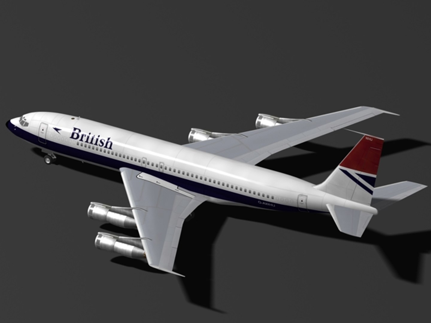 b 707-300 british airways 3d model