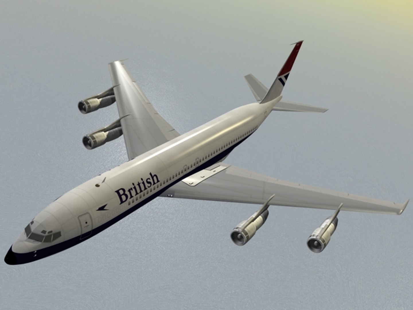 b 707-300 british airways 3d model