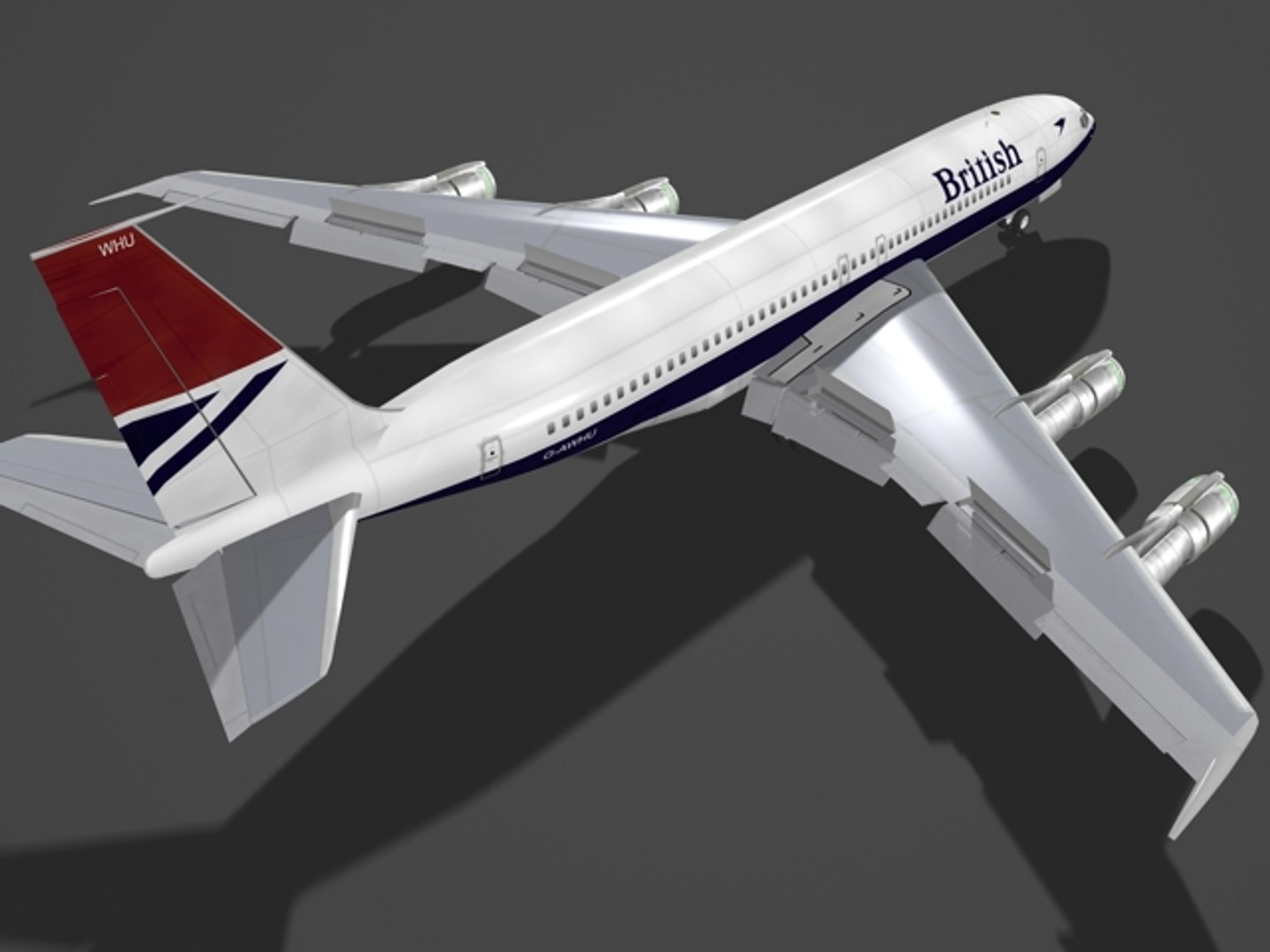 b 707-300 british airways 3d model