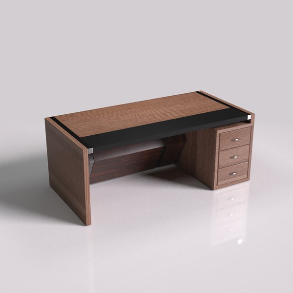 Manager wooden desk model - TurboSquid 1435584