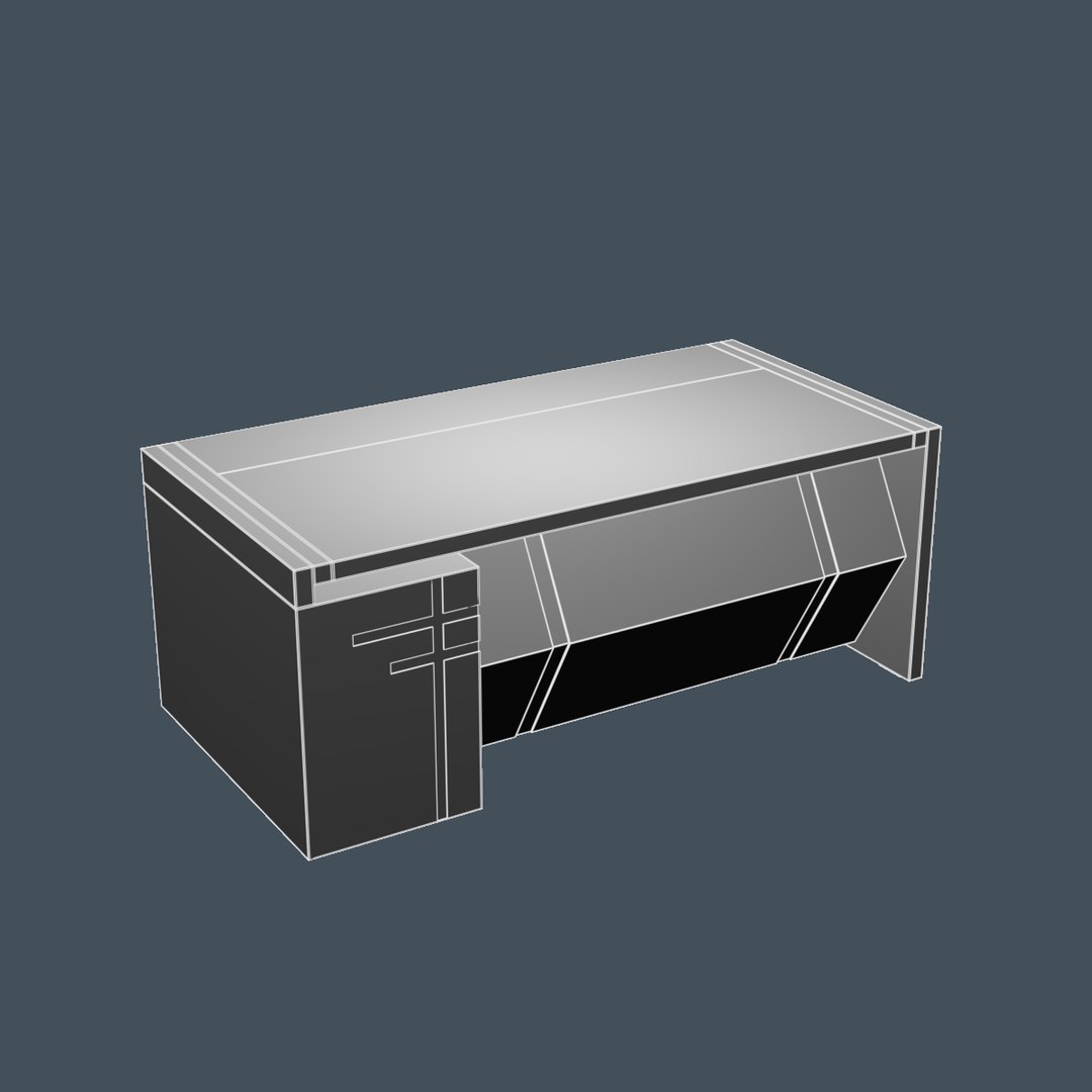 Manager Wooden Desk Model - TurboSquid 1435584