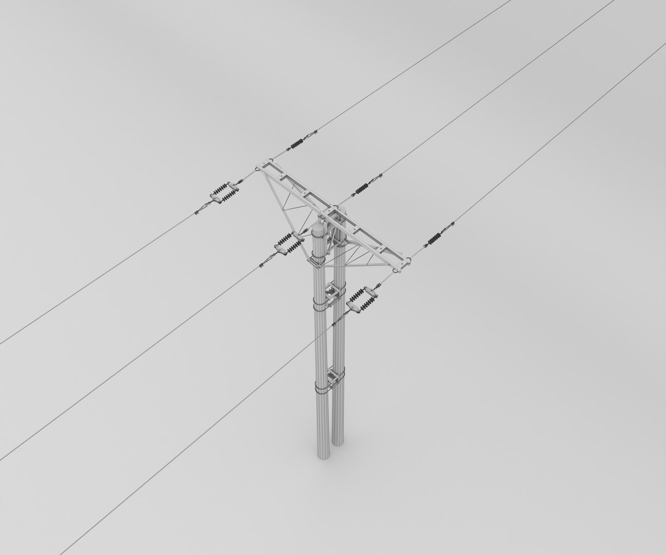 3D Distribution Electric Pole Line Model - TurboSquid 2022026