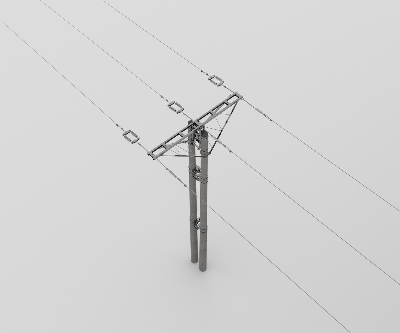 3D Distribution Electric Pole Line Model - TurboSquid 2022026