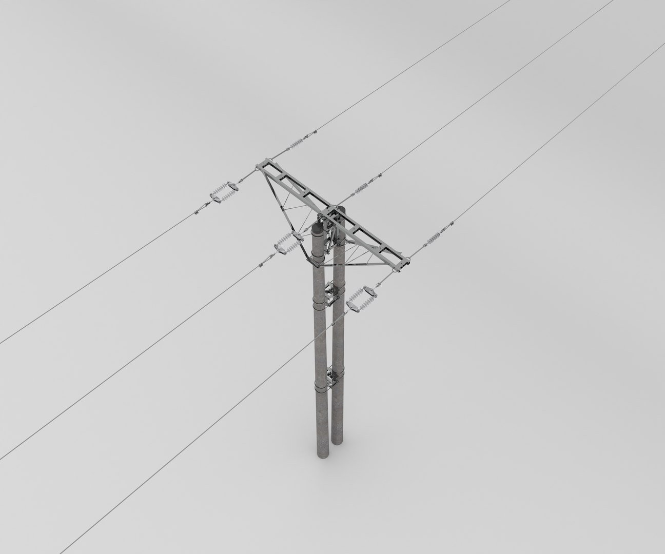 3D Distribution Electric Pole Line Model - TurboSquid 2022026
