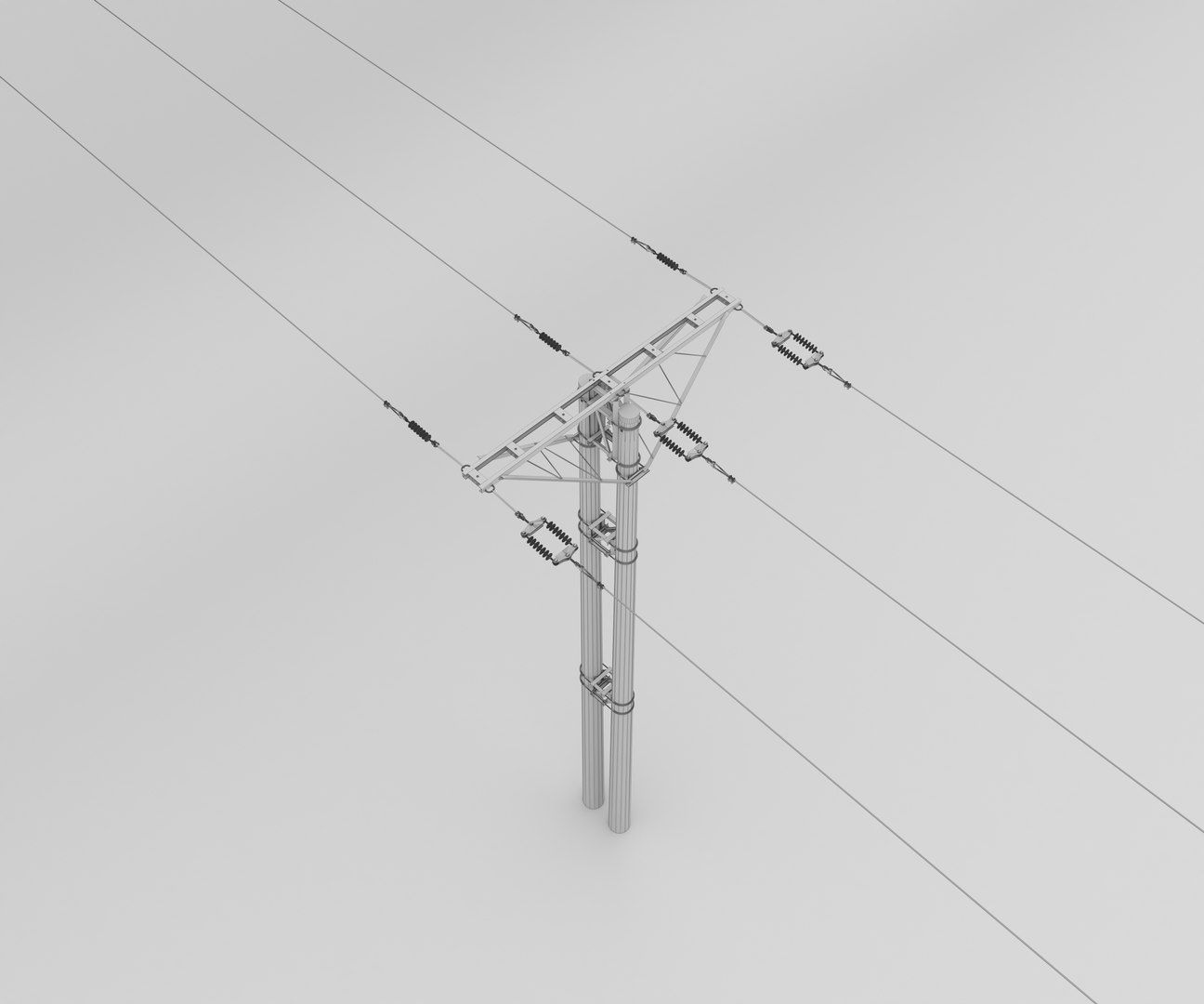 3D Distribution Electric Pole Line Model - TurboSquid 2022026