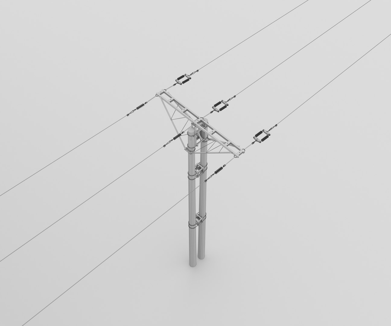 3D Distribution Electric Pole Line Model - TurboSquid 2022026