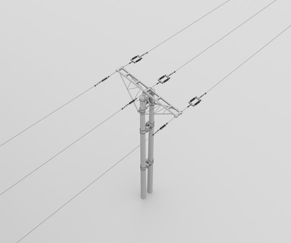 modelo 3d Distribution Electric Pole Line - TurboSquid 2022026