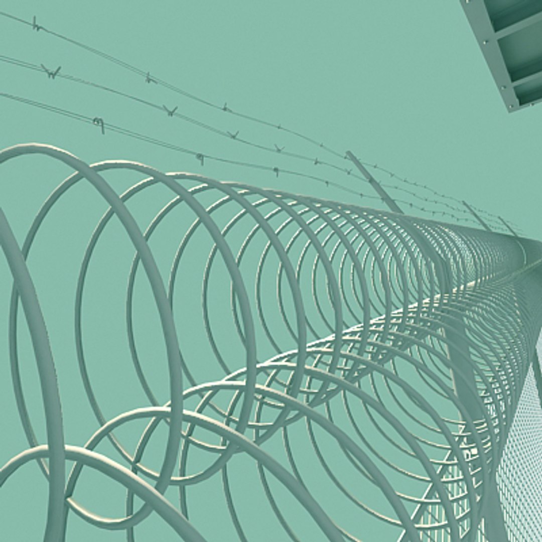 3d Model Prison Guard Tower Fence
