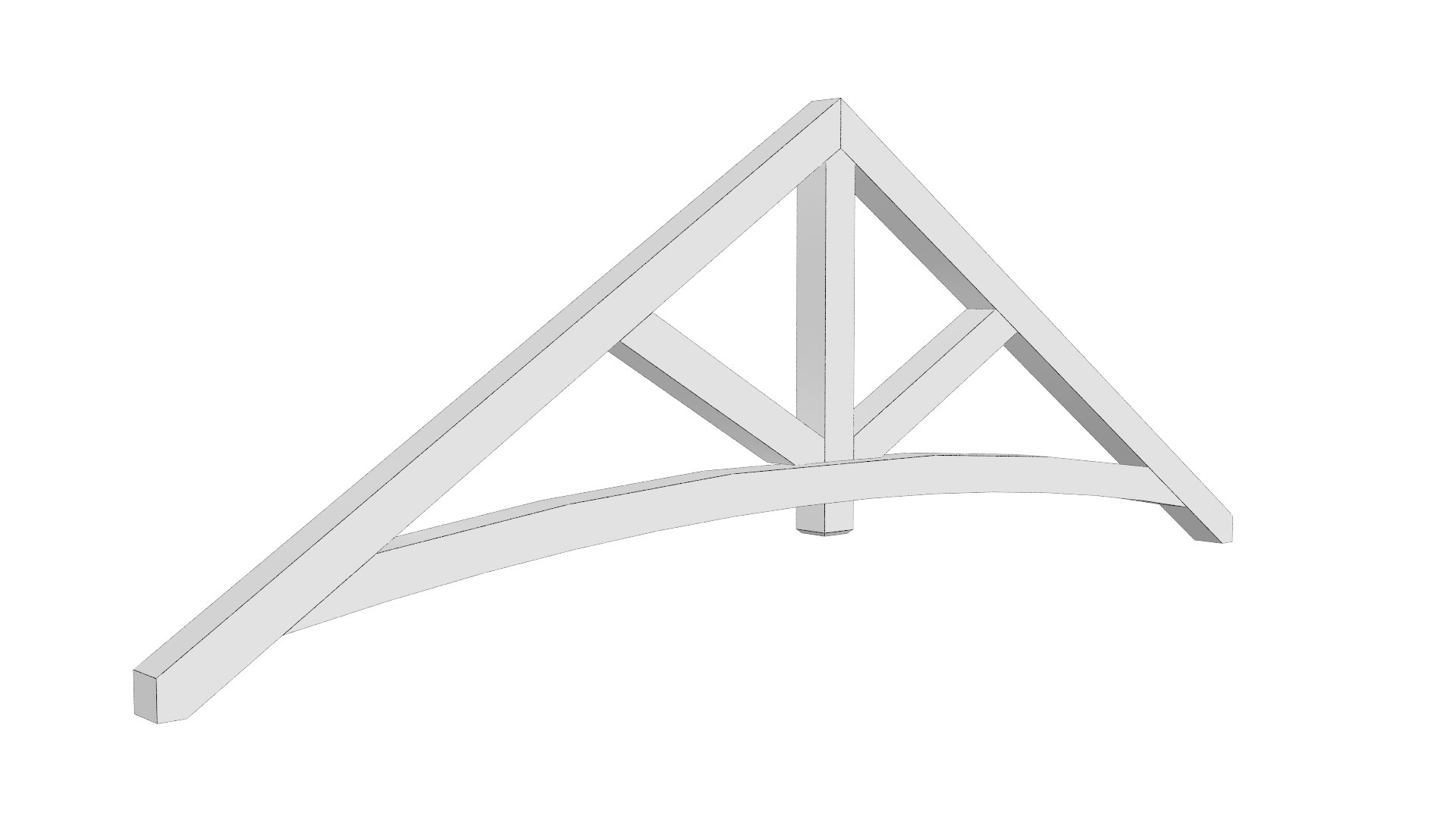 3D Parametric Timber Truss - Arched Bottom Chord Model - TurboSquid 2285948