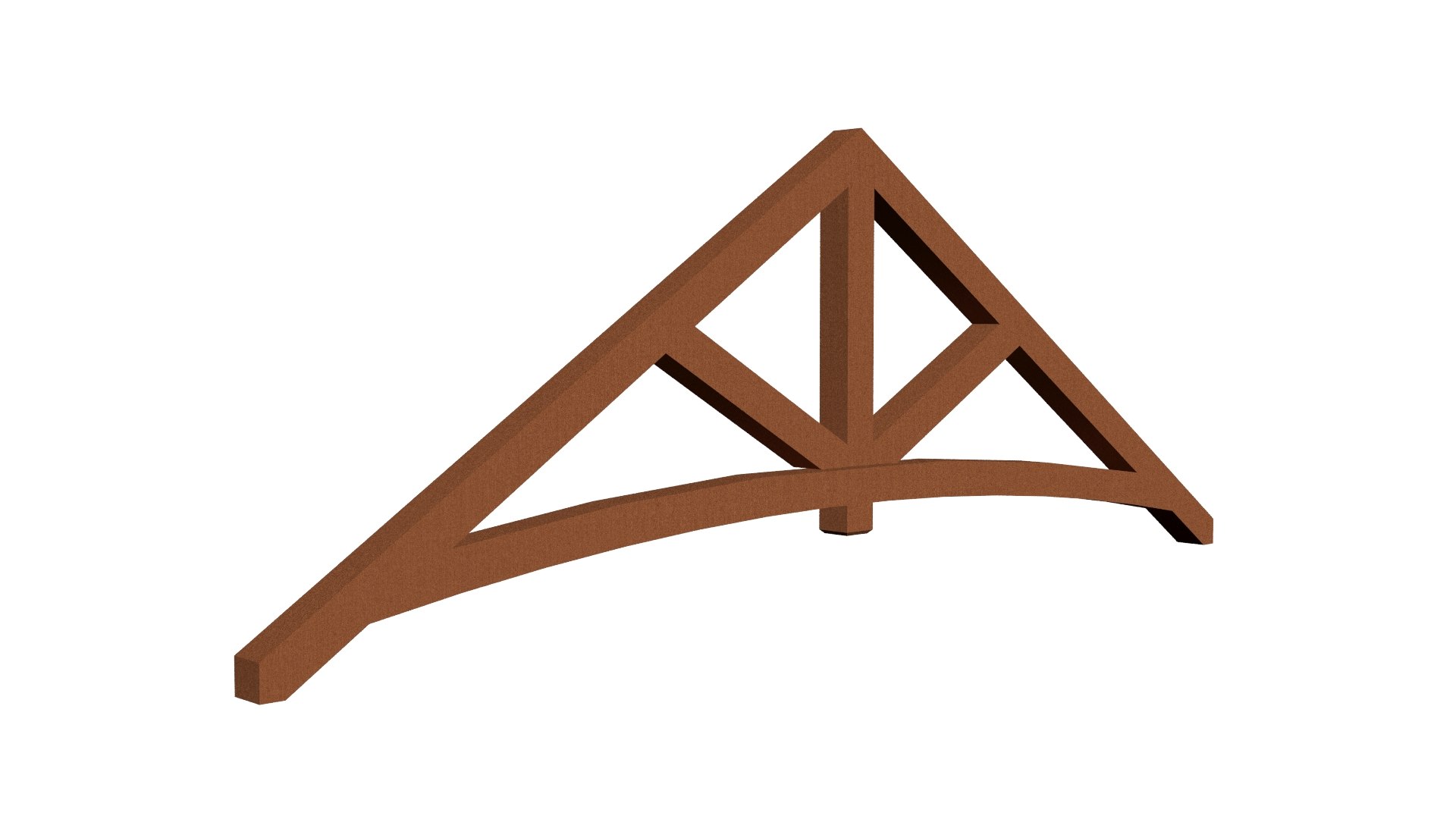 3D Parametric Timber Truss - Arched Bottom Chord Model - TurboSquid 2285948