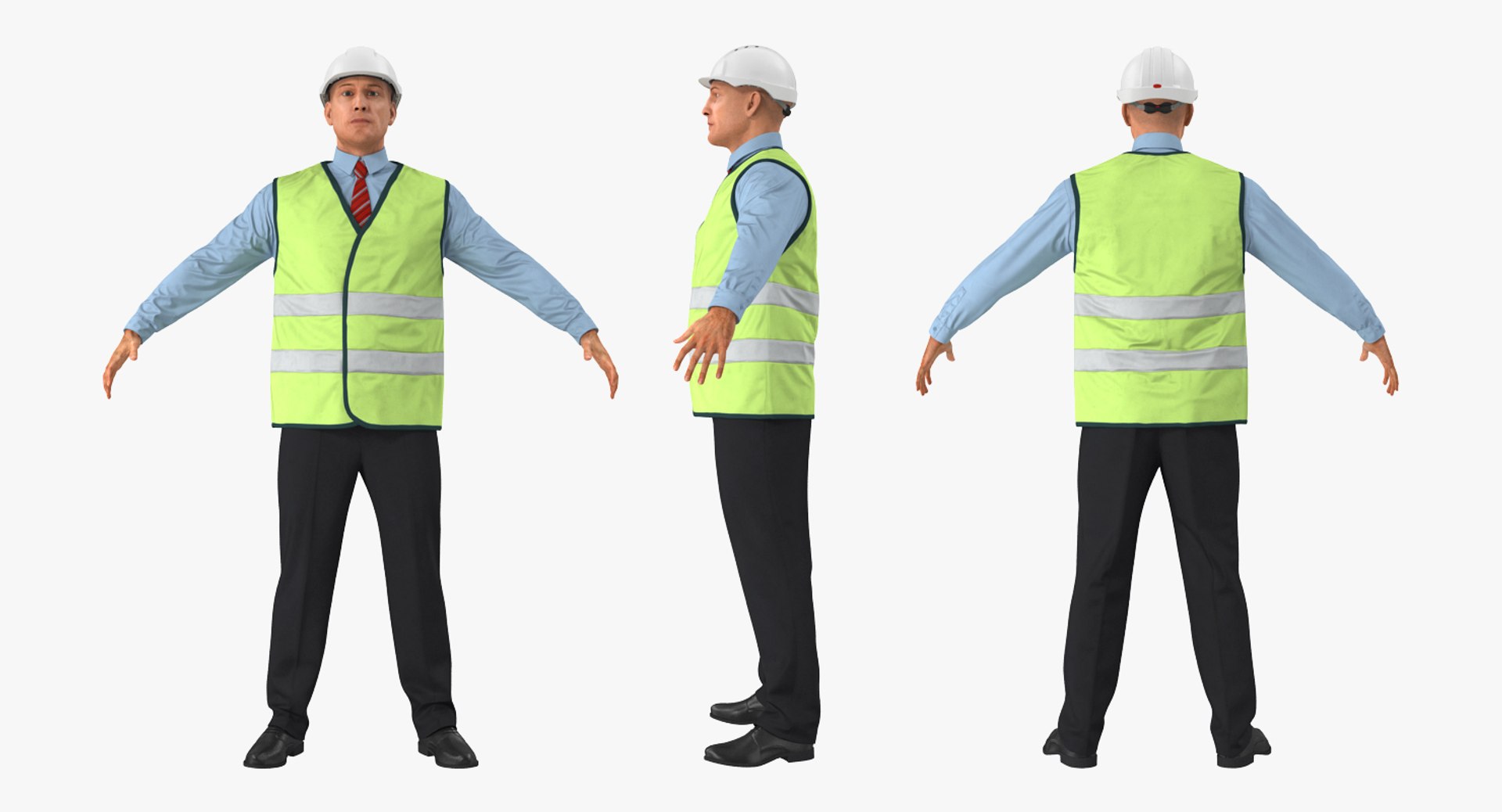 3d Construction Architect Yellow Safety