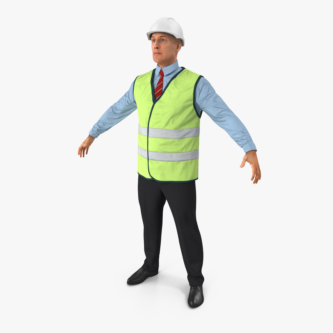 3d Construction Architect Yellow Safety