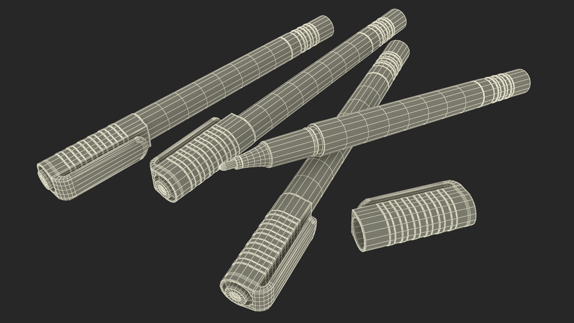 4 Colored Permanent Markers model - TurboSquid 1957261