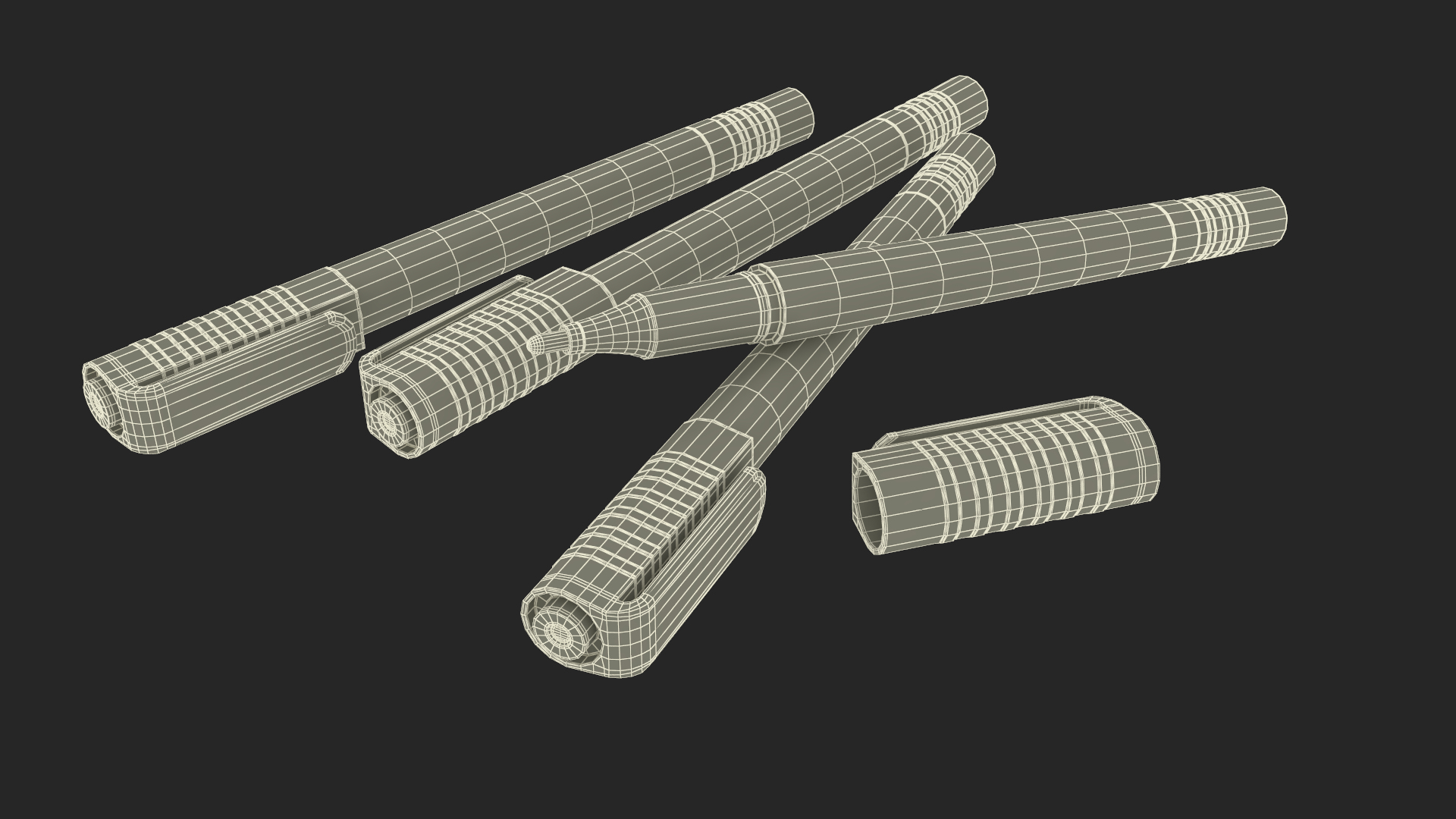 4 Colored Permanent Markers model - TurboSquid 1957261