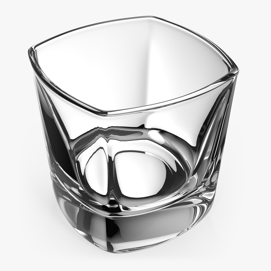 3D Square Base Drinking Glass Thick Bottom - TurboSquid 2051741