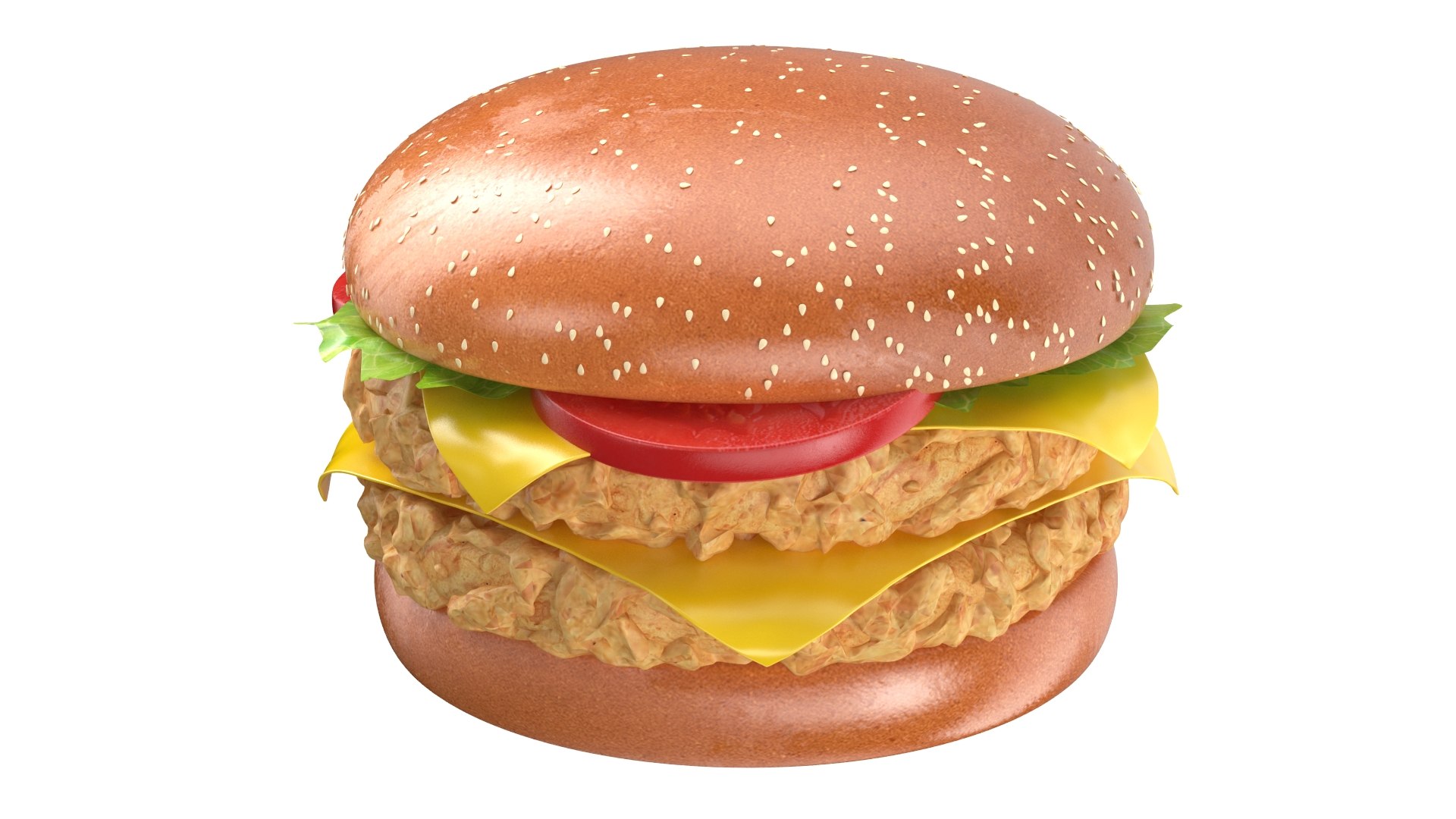 3D Detailed Chicken Burger Sandwich Model - TurboSquid 2098789