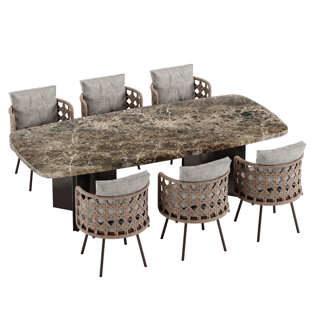 3D Minotti TorII Nest Chair Marvin Table Set Model - TurboSquid 1867457