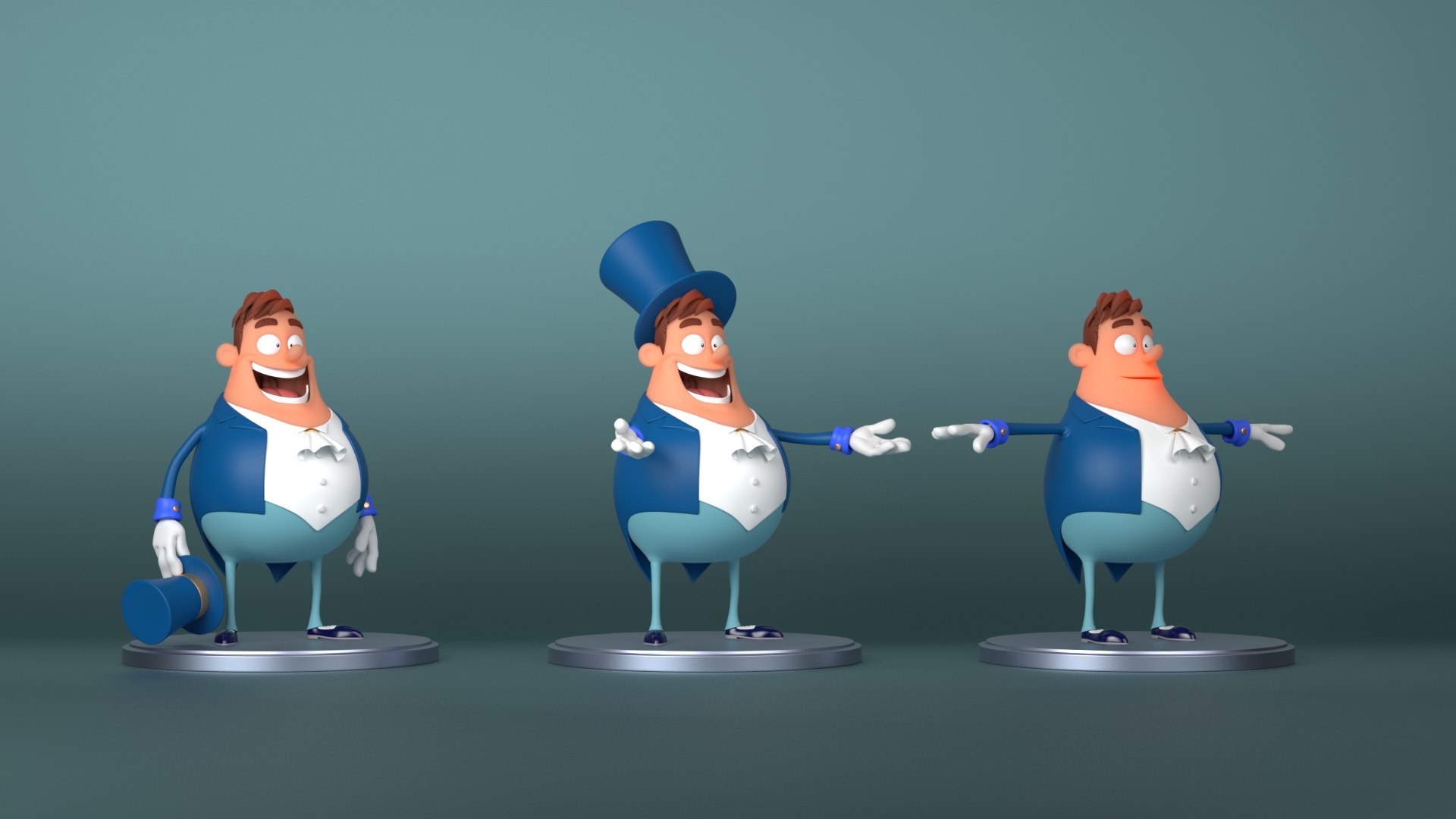 3D Model Cartoon Showman Character - TurboSquid 2082259