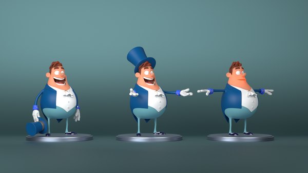 modelo 3d Cartoon Showman Character - TurboSquid 2082259