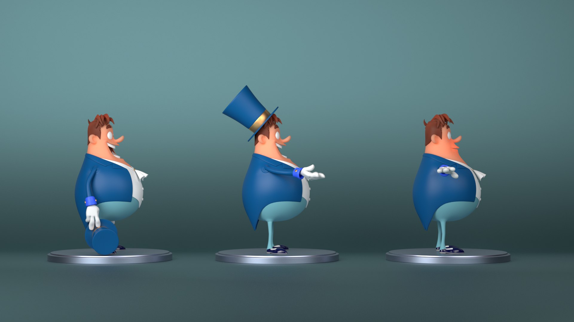3D Model Cartoon Showman Character - TurboSquid 2082259