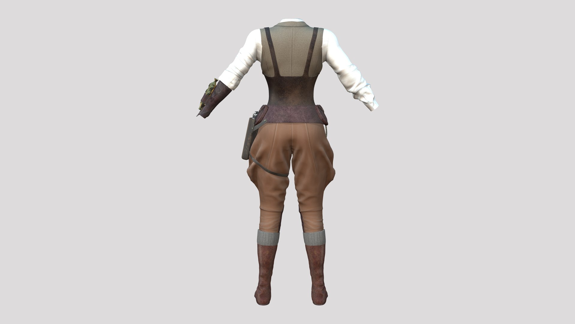 Officer Western Expeditor Archaeologist Explorer Pants Full Outfit 3D ...