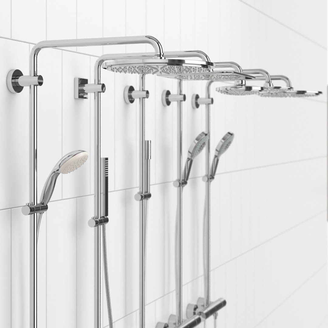 3D Shower Systems Grohe Rainshower - TurboSquid 1405080