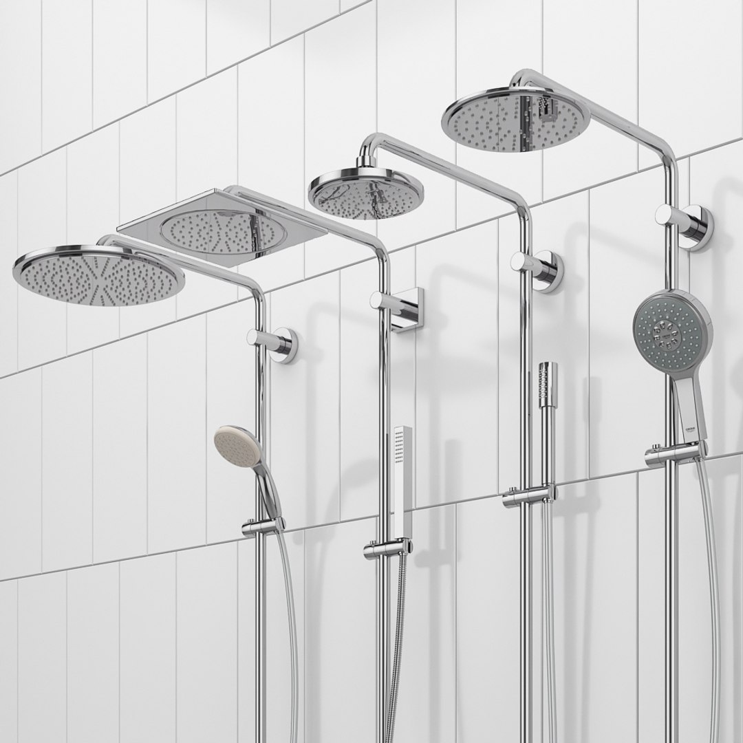 3D Shower Systems Grohe Rainshower - TurboSquid 1405080