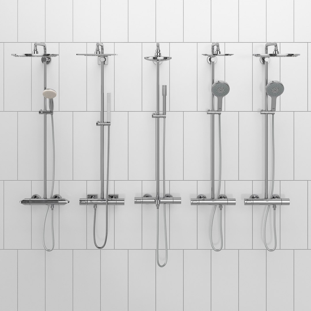 3D Shower Systems Grohe Rainshower - TurboSquid 1405080