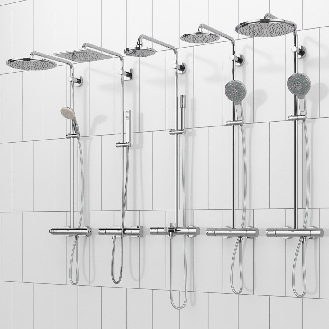 3D Shower Systems Grohe Rainshower - TurboSquid 1405080