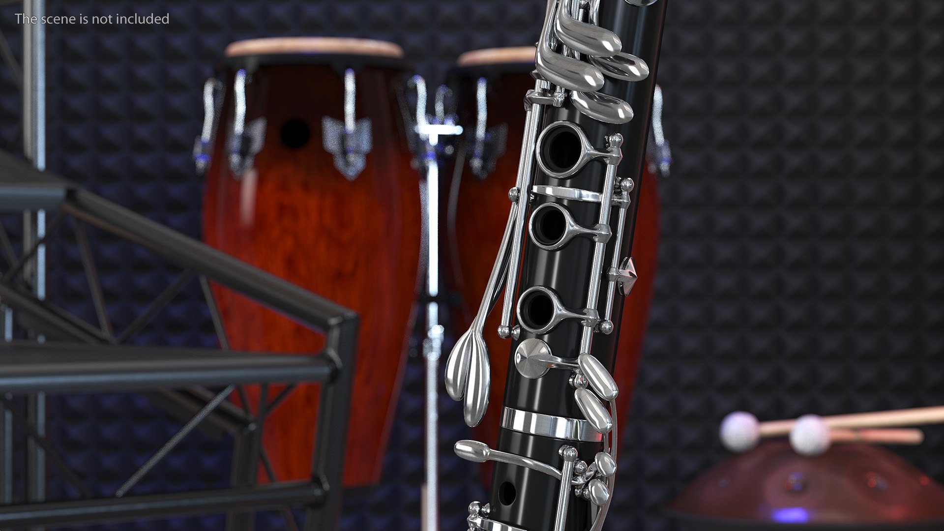 3D Clarinet With Silver Keys - TurboSquid 2171897