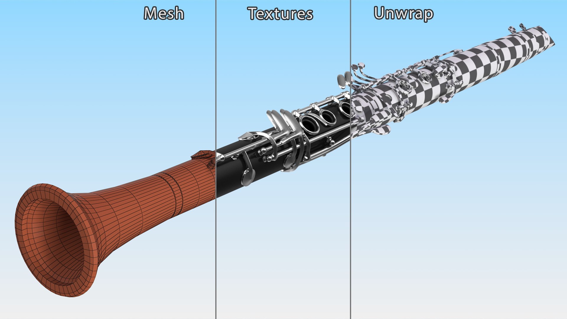 3D Clarinet With Silver Keys - TurboSquid 2171897