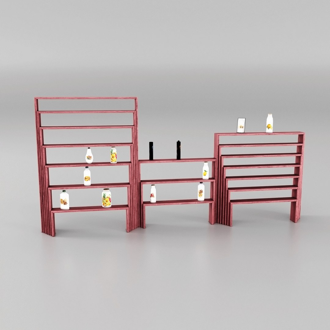 Shop shelves 3D model - TurboSquid 1308136