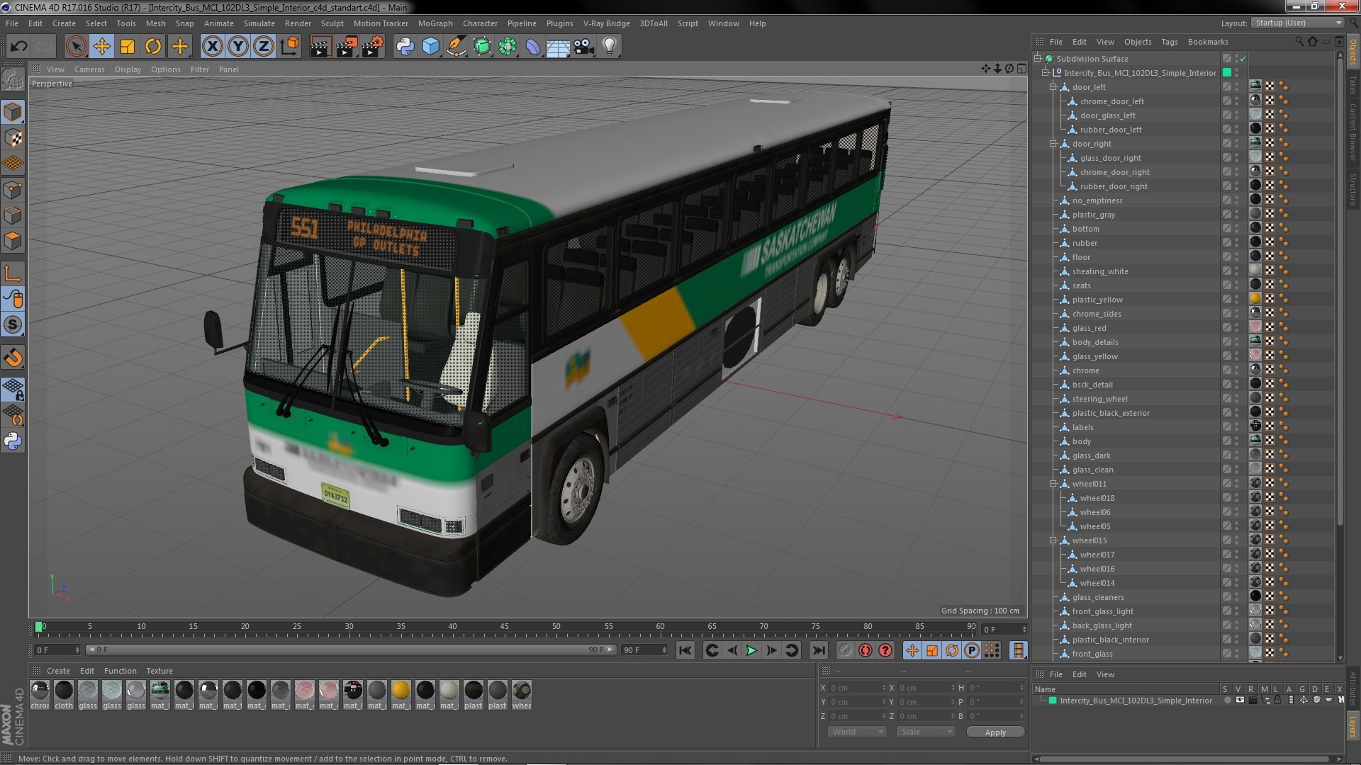 Intercity Bus MCI 102DL3 Simple Interior 3D - TurboSquid 1902516