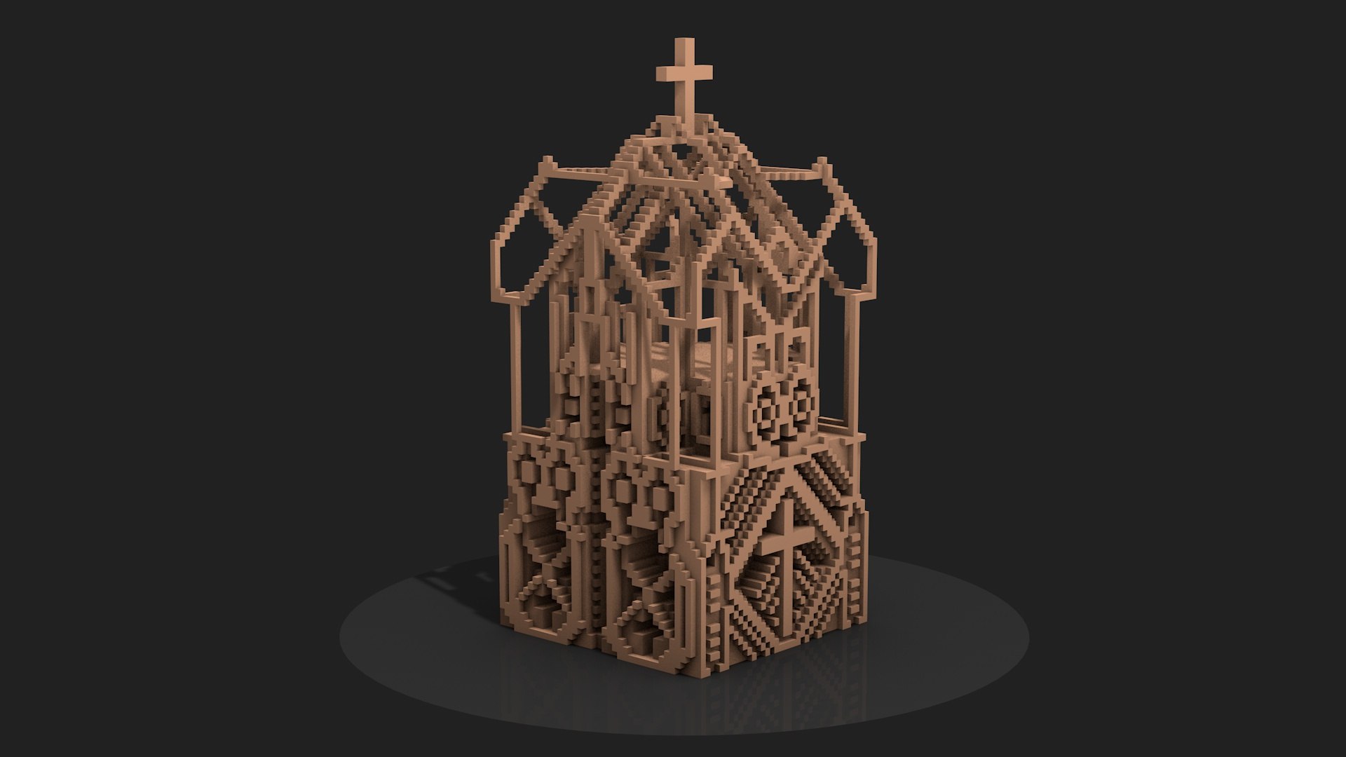 3D Pixel church voxel model - TurboSquid 1808020