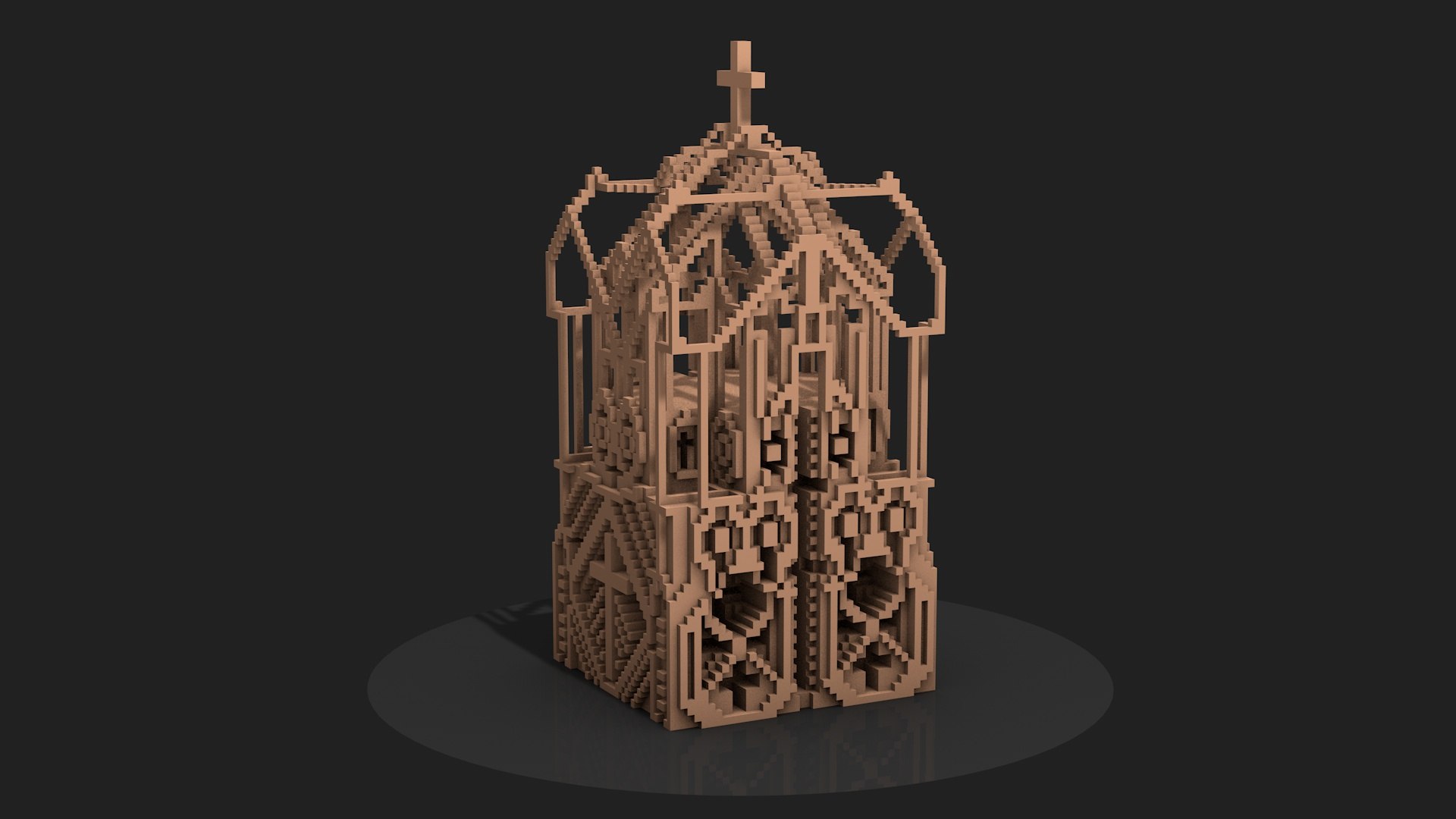 3D Pixel church voxel model - TurboSquid 1808020