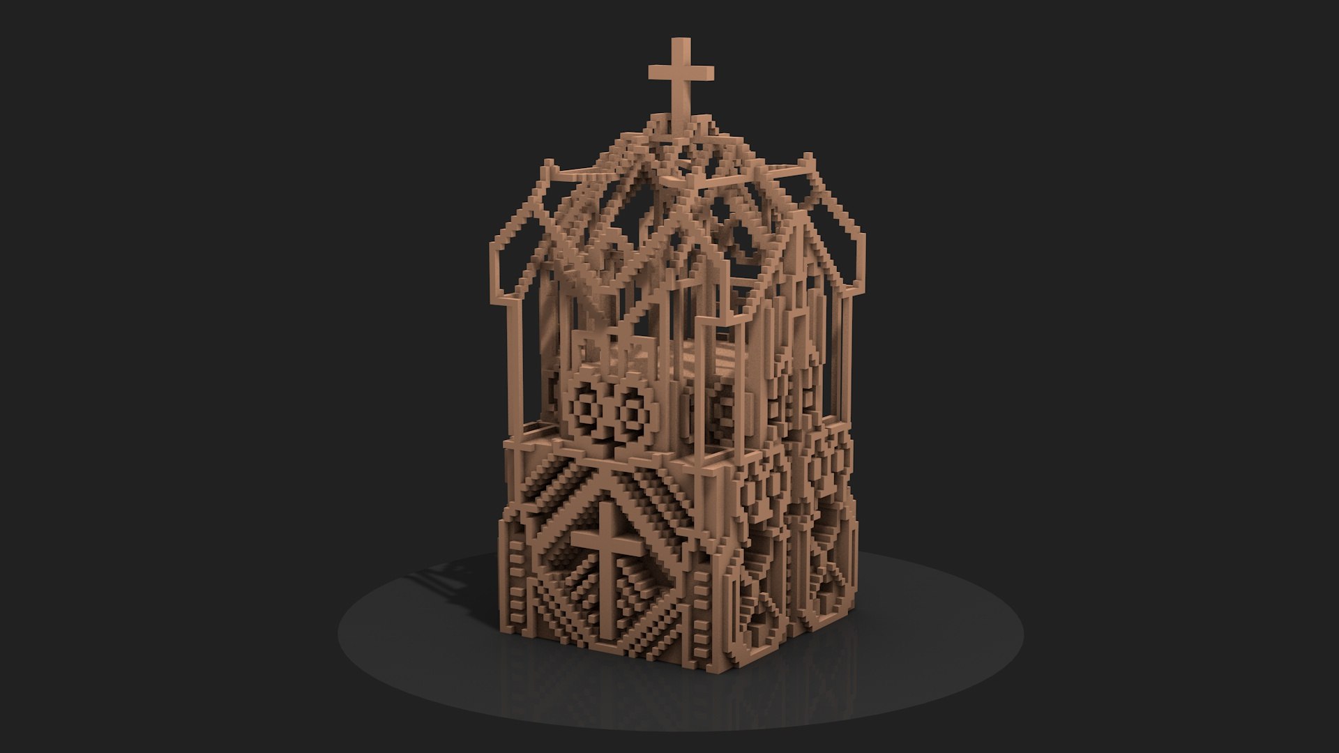 3D Pixel church voxel model - TurboSquid 1808020