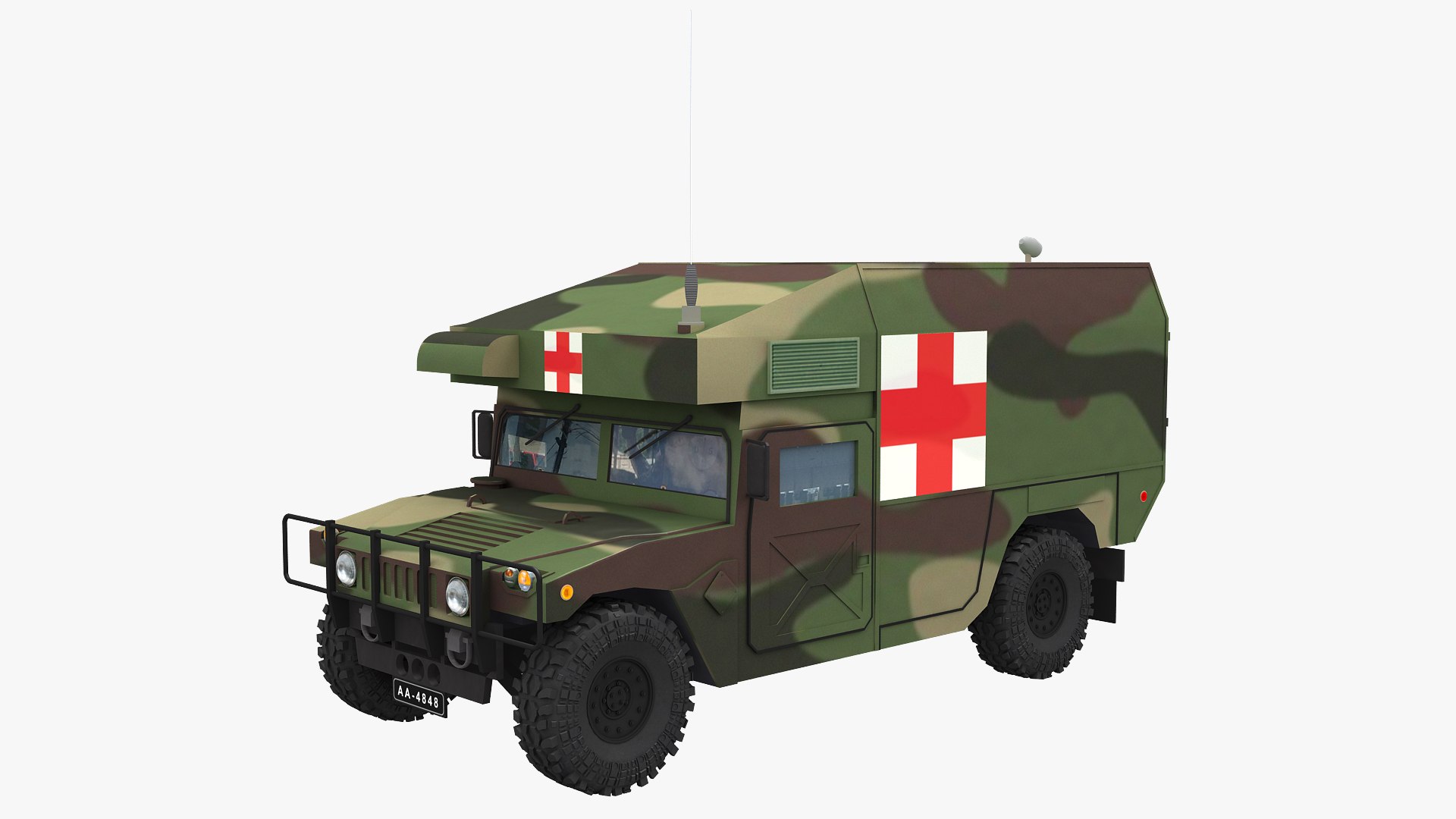 3D model Military Ambulance HMMWV M997 Low Poly - TurboSquid 1865236